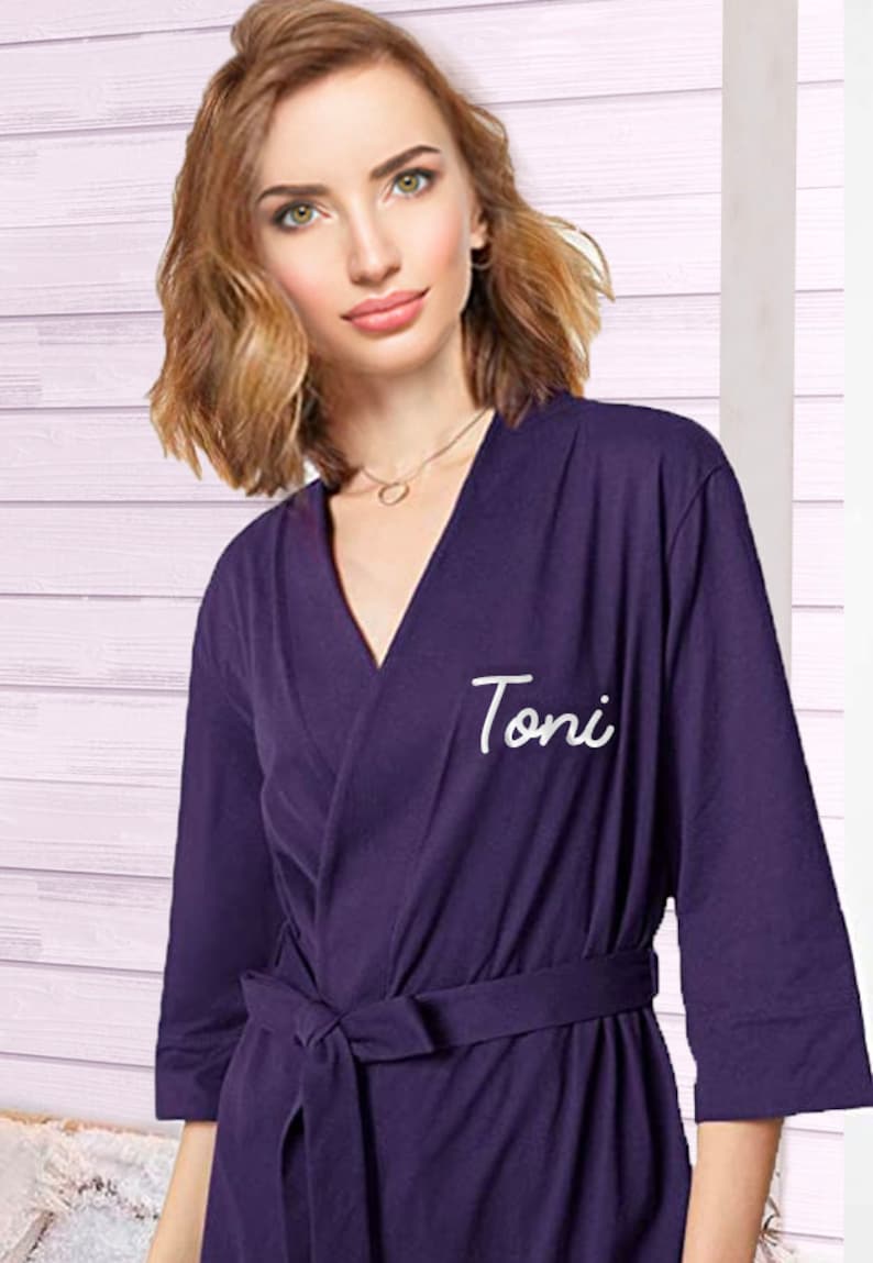 Personalized Cotton Robes for Getting Ready Embroidered With - Etsy