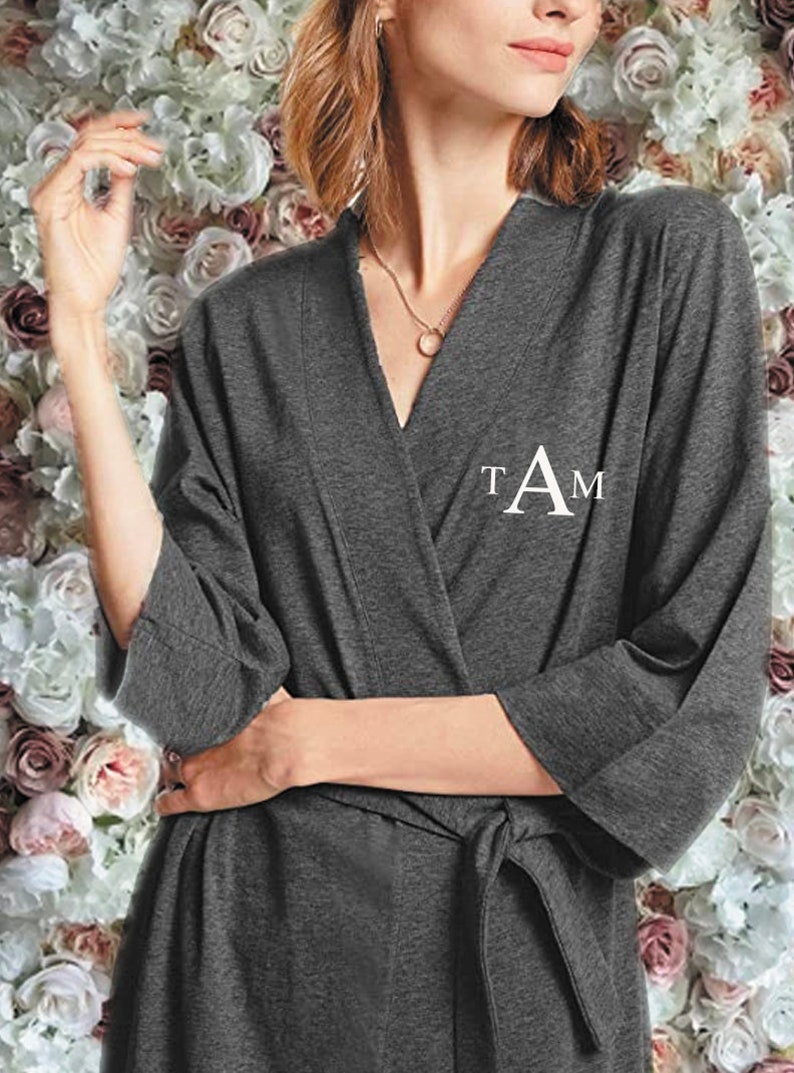 Personalized Cotton Robes, for Getting Ready, Embroidered With Monogram ...