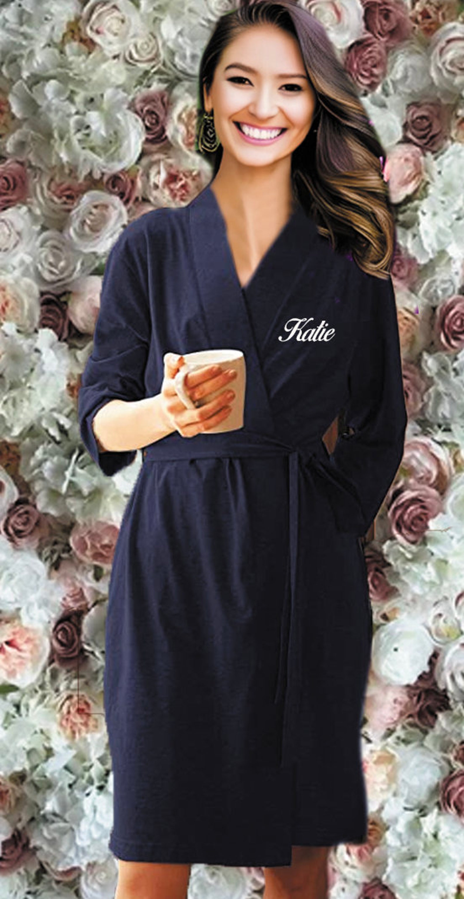 Personalized Cotton Robes, for Getting Ready, Embroidered With Monogram ...