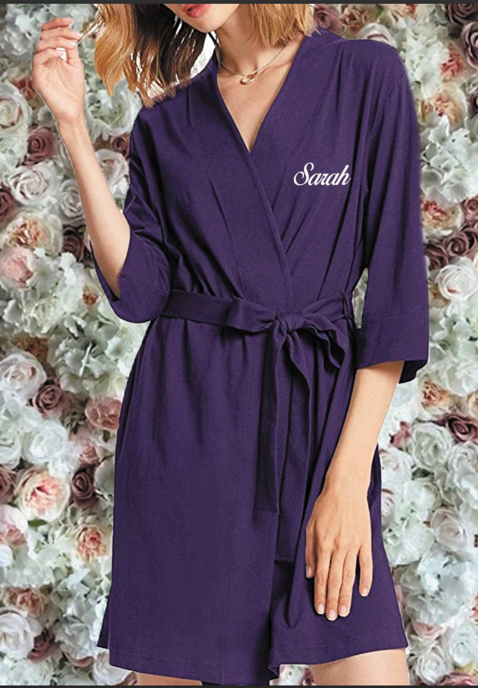 Personalized Cotton Robes, for Getting Ready, Embroidered With Monogram ...