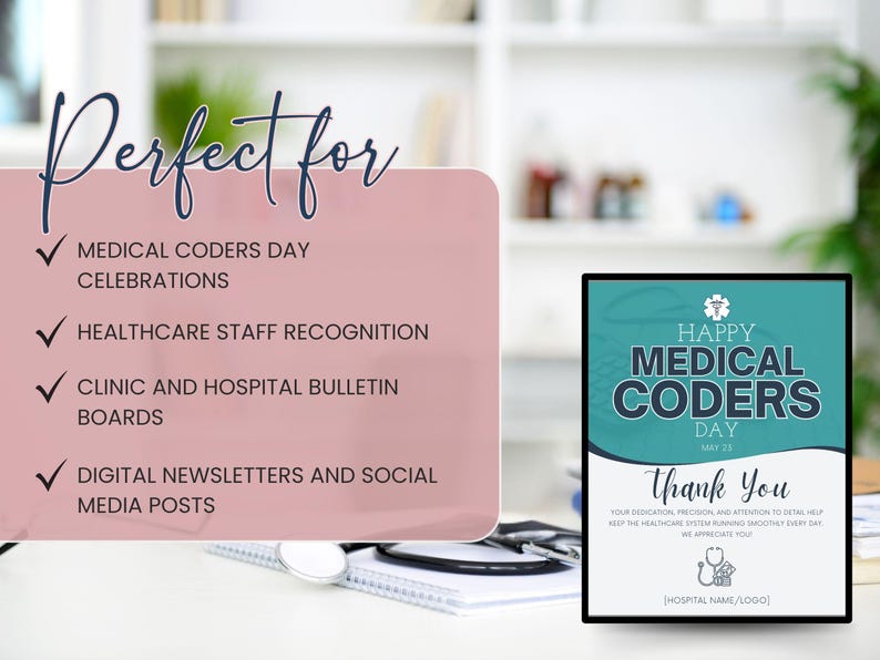 Medical Coders Day Canva Flyer | Medical Coding Staff Appreciation ...