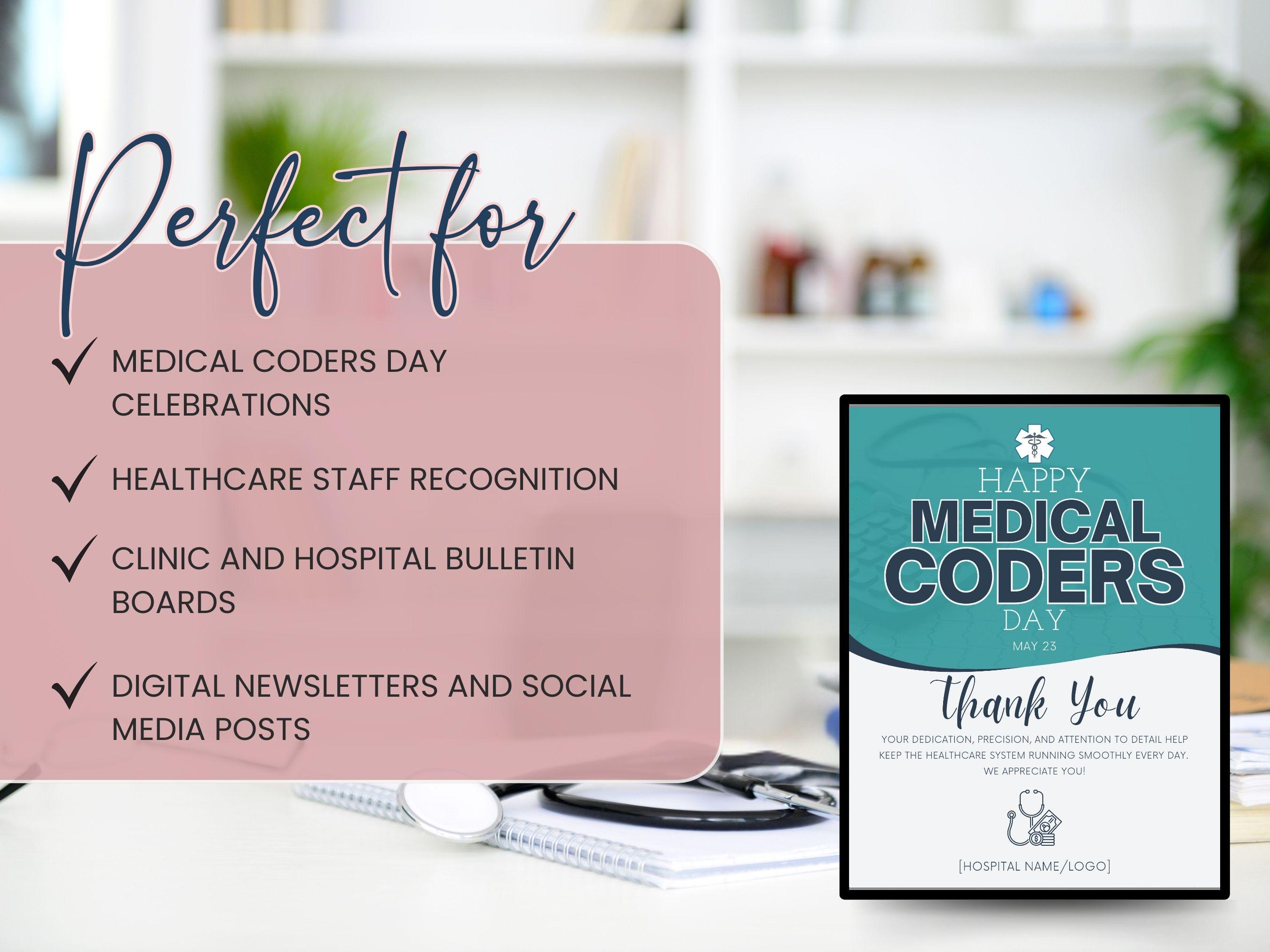 Medical Coders Day Canva Flyer | Medical Coding Staff Appreciation ...