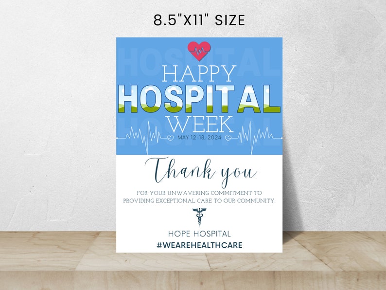 Happy Hospital Week Flyer | Editable Hospital Sign | Staff Appreciation ...