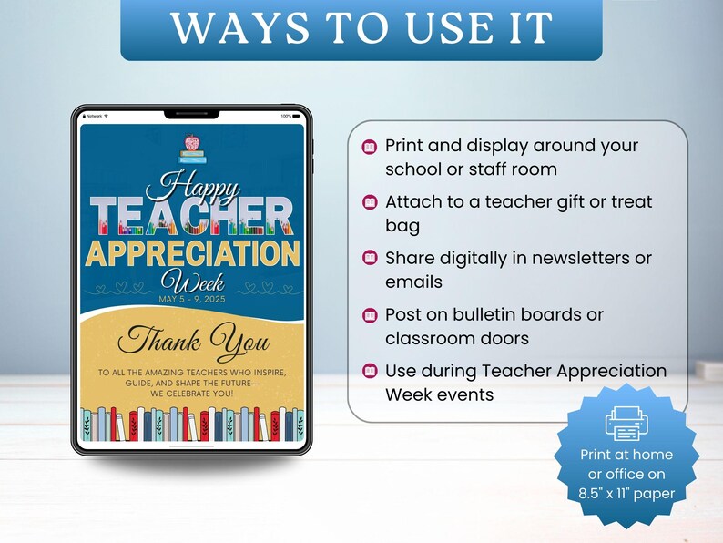 Teacher Appreciation Week Canva Template | Editable Thank You Flyer ...