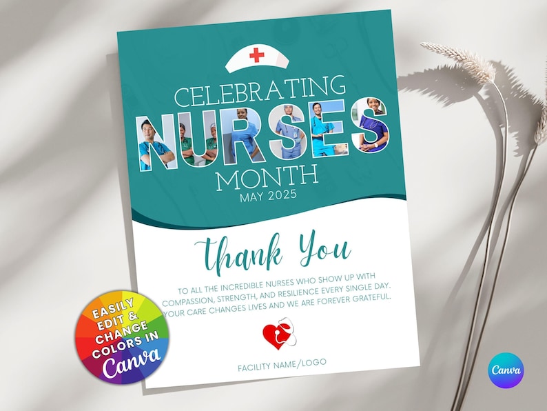 Editable Nurses Month Thank You Flyer | Nurse Week | Canva | Nurse ...