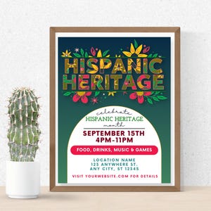 Hispanic Heritage Month Flyer Event Poster | Cultural Celebration Ad ...