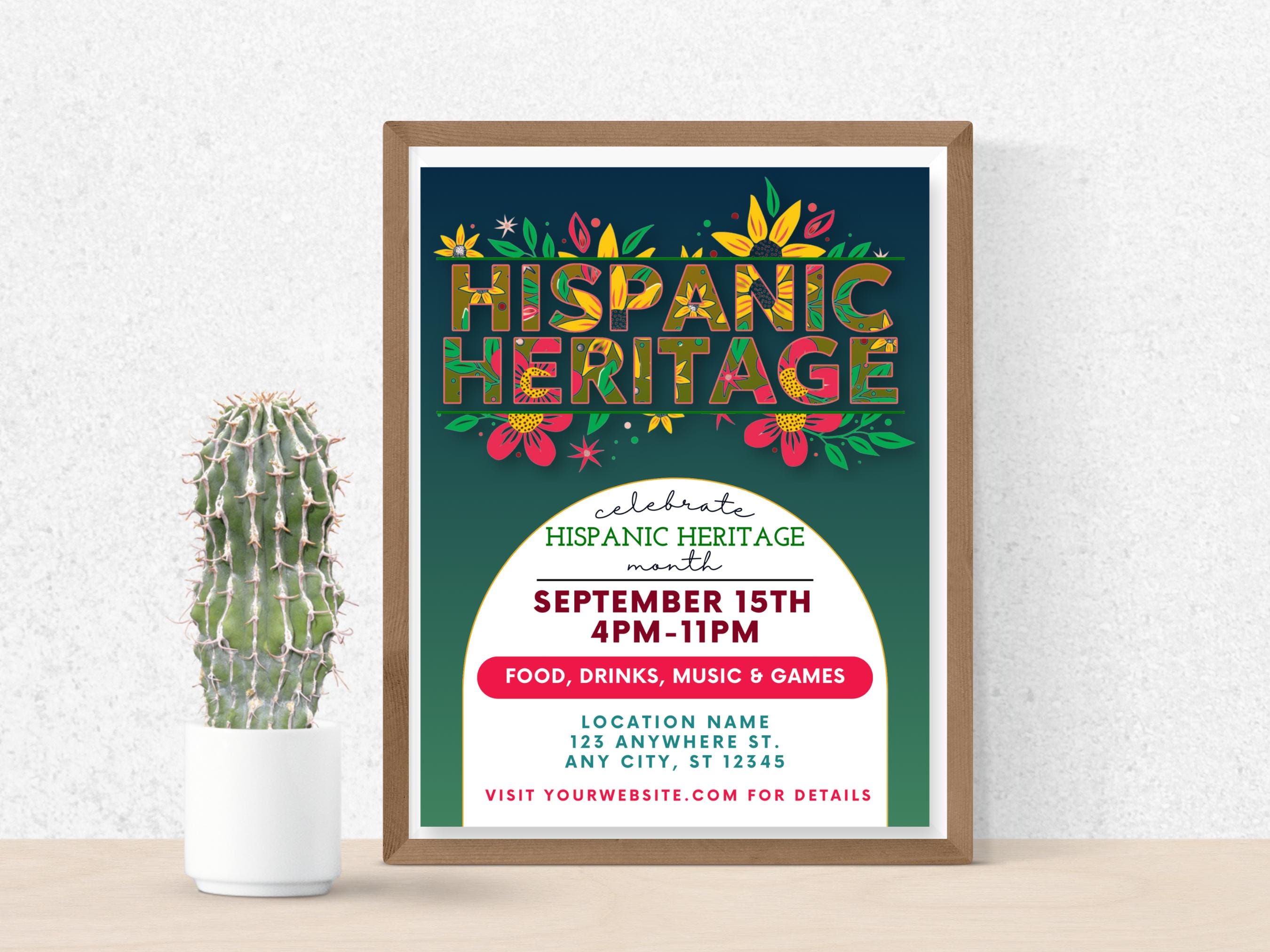 Hispanic Heritage Month Flyer Event Poster | Cultural Celebration Ad ...