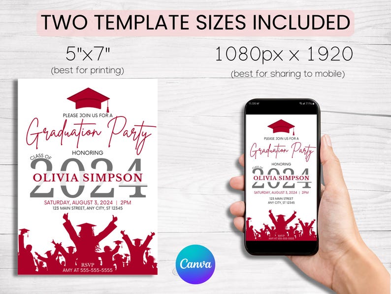 Graduation Celebration Invitation | Class of 2025 Personalized Download ...