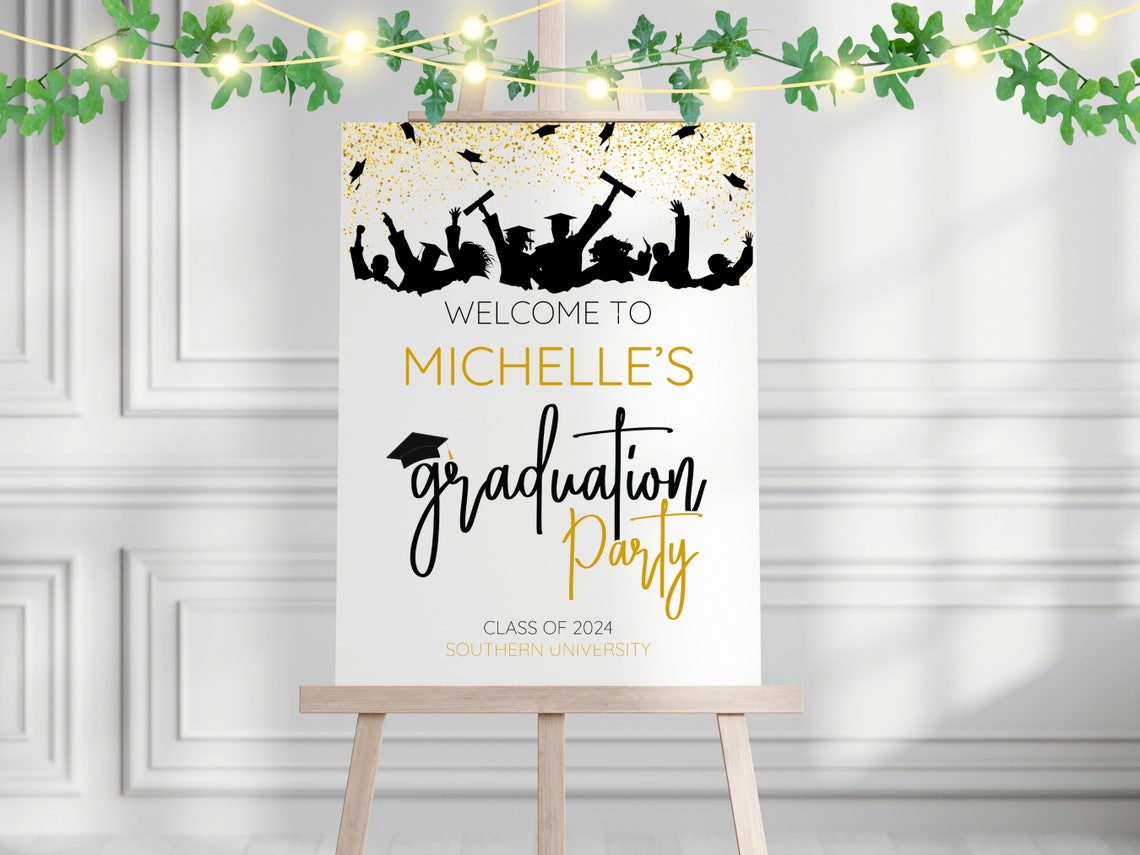 Graduation Party Welcome Sign Template | Graduation Poster Sign | Grad ...