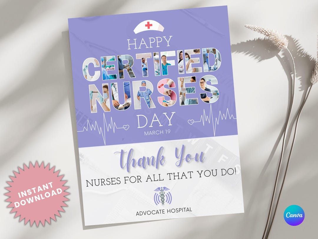 Certified Nurses Day Flyer | Editable Canva Template | Nurse Week ...