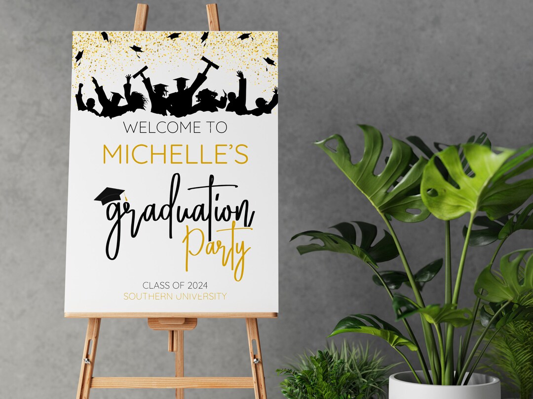 Graduation Party Welcome Sign Template | Graduation Poster Sign | Grad ...