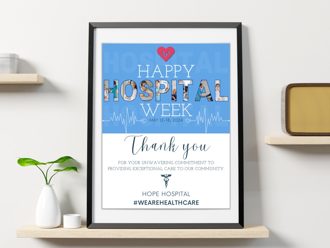 Happy Hospital Week Flyer | Editable Hospital Sign | Staff Appreciation ...