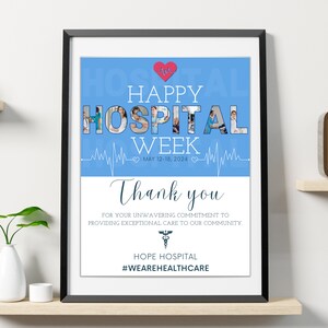 Happy Hospital Week Flyer | Editable Hospital Sign | Staff Appreciation ...