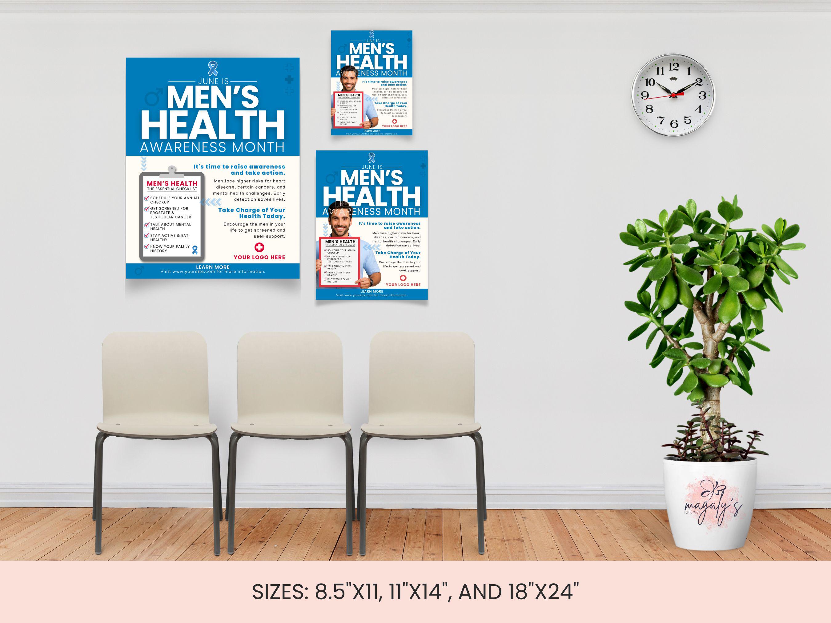 Men’s Health Month Poster Canva Template | Wear Blue in June | Men’s ...