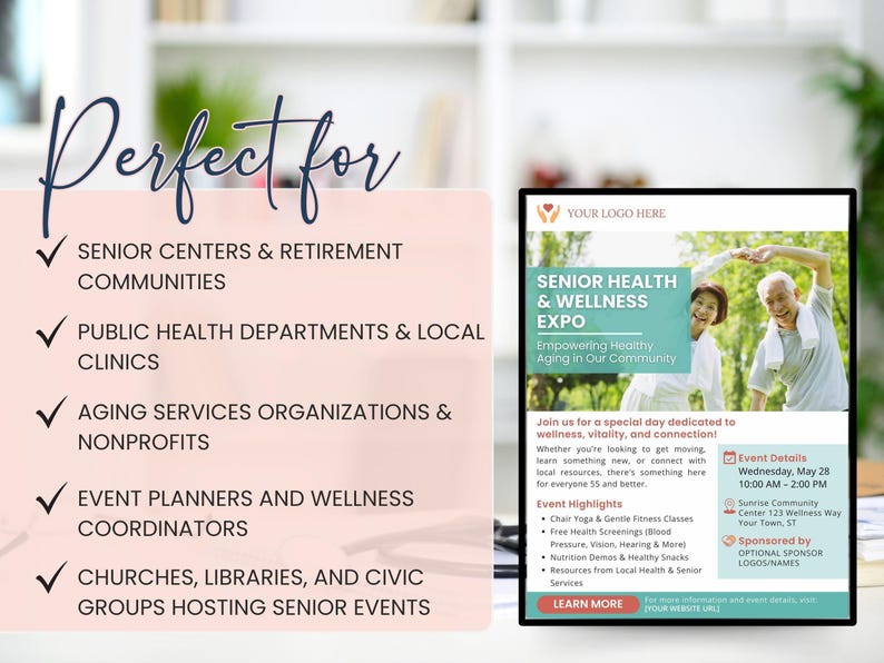 Senior Health Fair Flyer Template | Community Event Poster | Senior ...