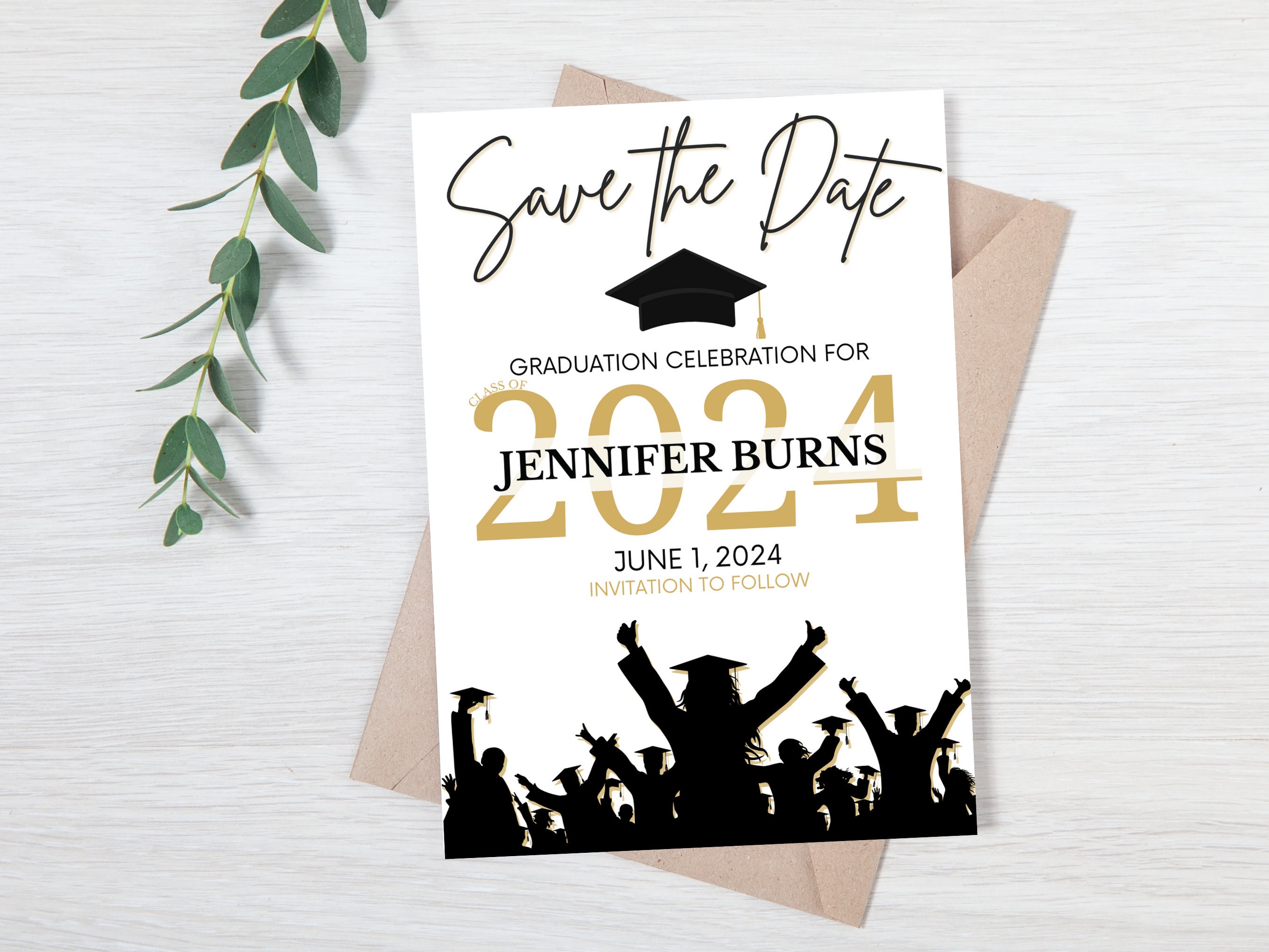 Graduation Save the Date Invitation Class of 2024 Personalized Download ...
