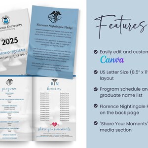 Nursing Pinning Ceremony Program Template | RN Graduation Pamphlet ...