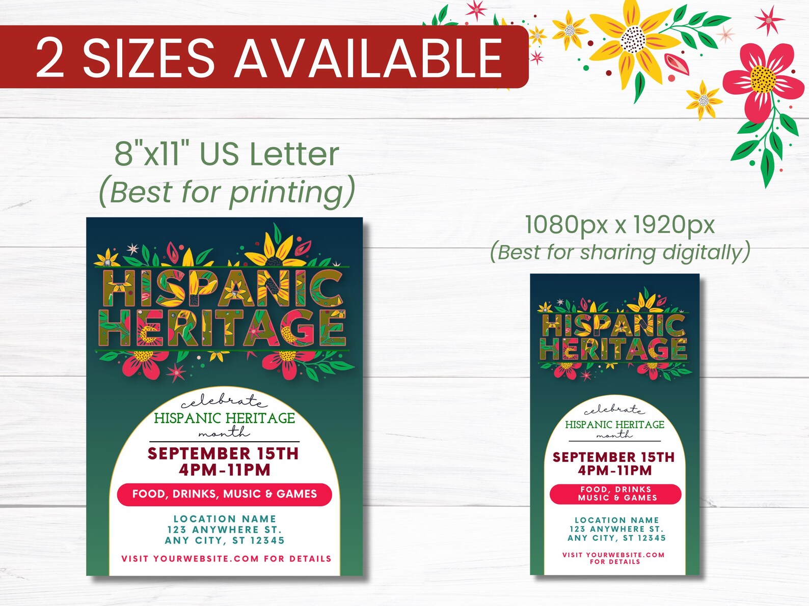 Hispanic Heritage Month Flyer Event Poster | Cultural Celebration Ad ...