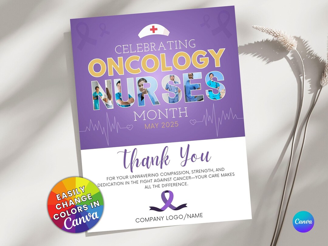 Oncology Nurses Month Flyer | Nurse Appreciation Printable | Editable ...