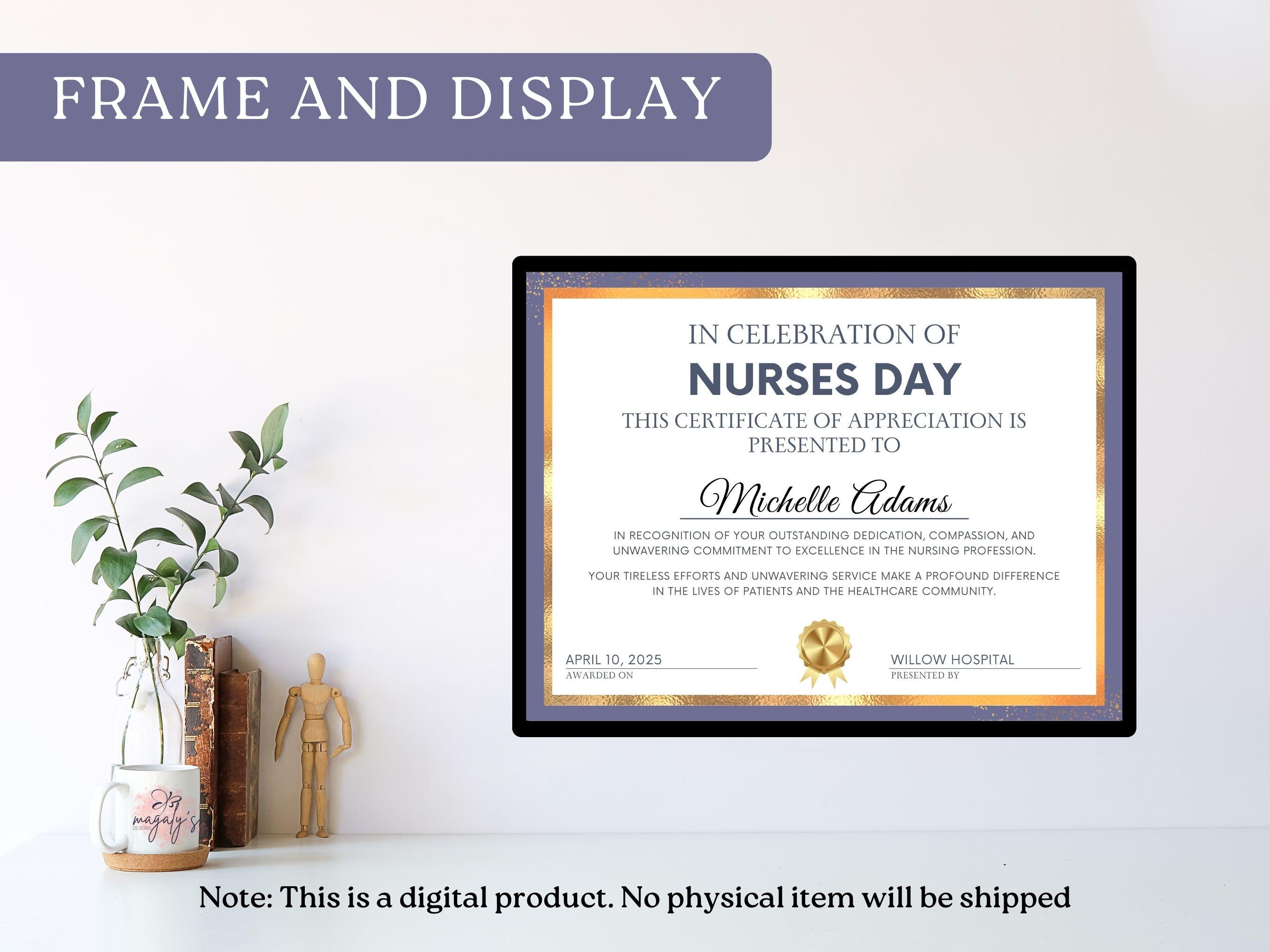 Nurses Recognition Award Certificate | Canva Template | Nursing ...