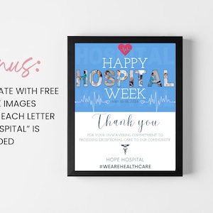 Happy Hospital Week Flyer | Editable Hospital Sign | Staff Appreciation ...