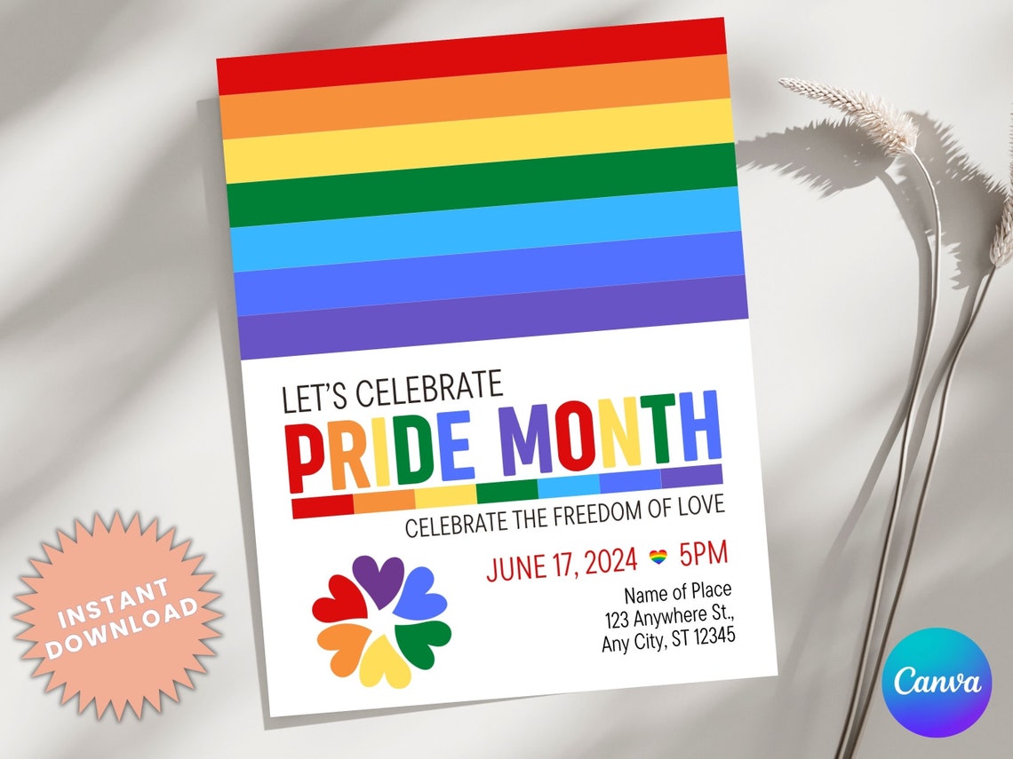 Pride Month Poster | Printable LGBTQ Month | Inclusive Poster | Pride ...