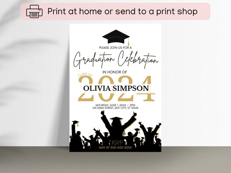 Graduation Celebration Invitation | Class of 2024 Personalized Download ...