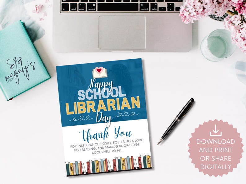 Editable School Librarian Appreciation Flyer | Canva Template + Bonus ...
