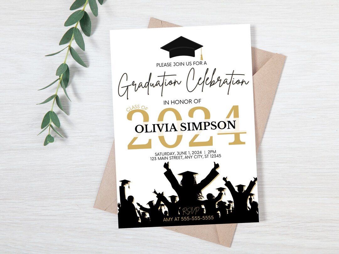 Graduation Celebration Invitation | Class of 2024 Personalized Download ...