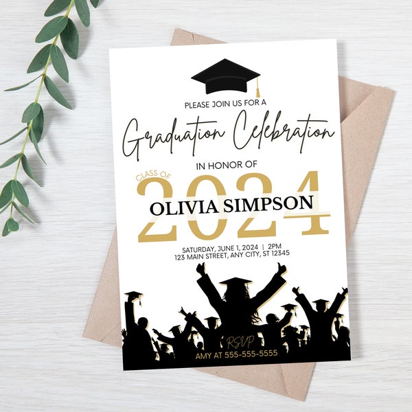 Graduation Invitation Design Download - Etsy