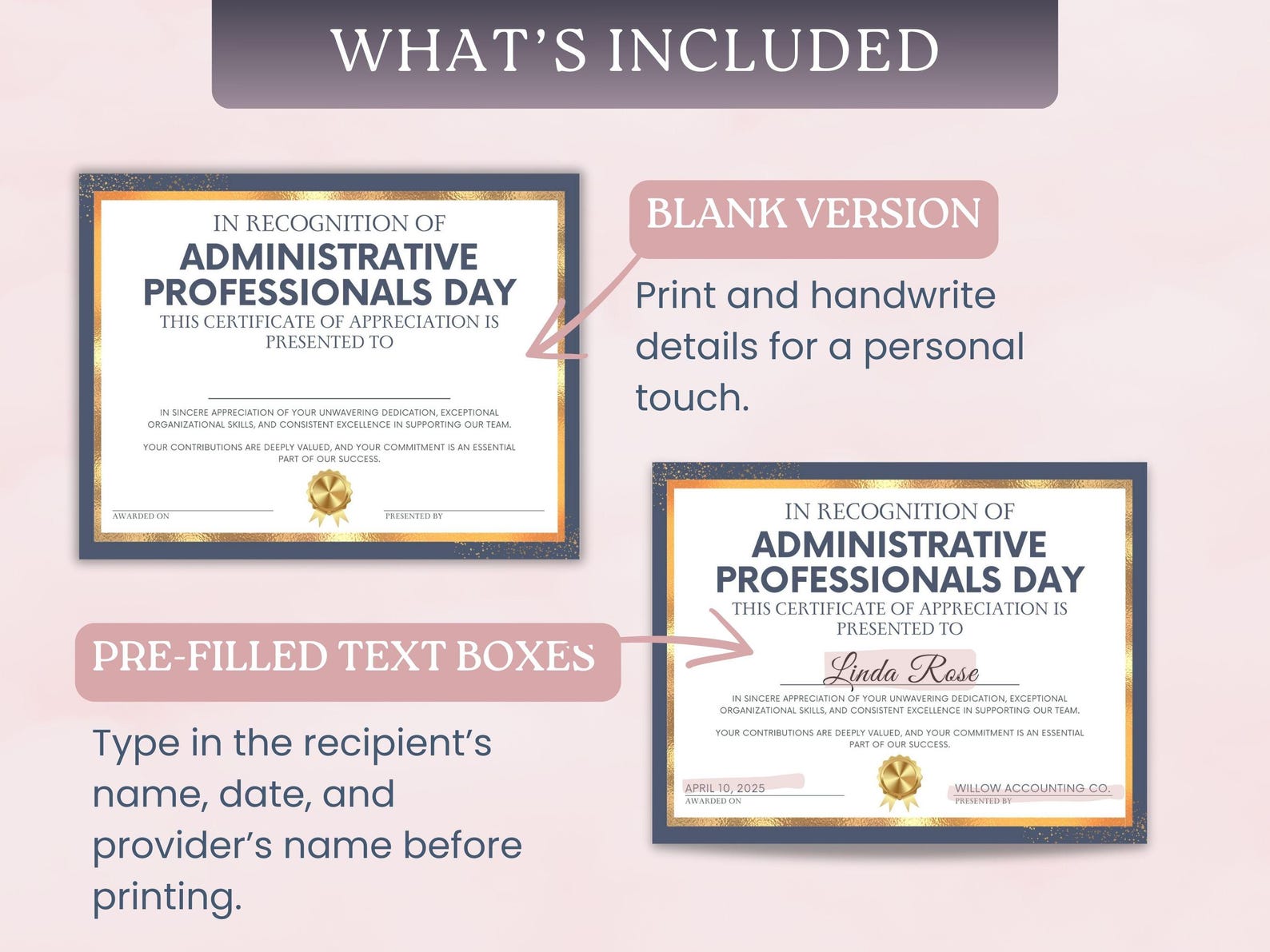 Certificate of Recognition for Administrative Professionals | Canva ...