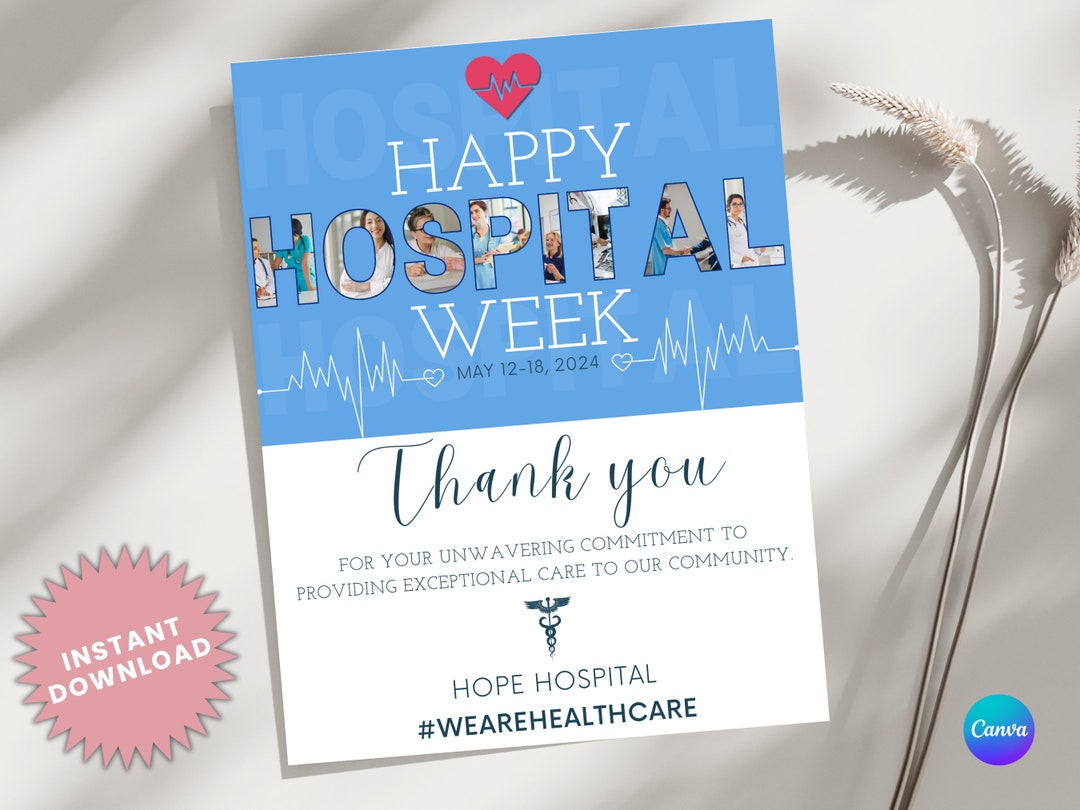 Happy Hospital Week Flyer | Editable Hospital Sign | Staff Appreciation ...