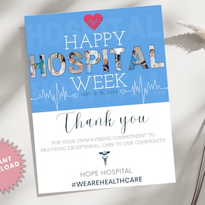 Happy Hospital Week Flyer | Editable Hospital Sign | Staff Appreciation ...