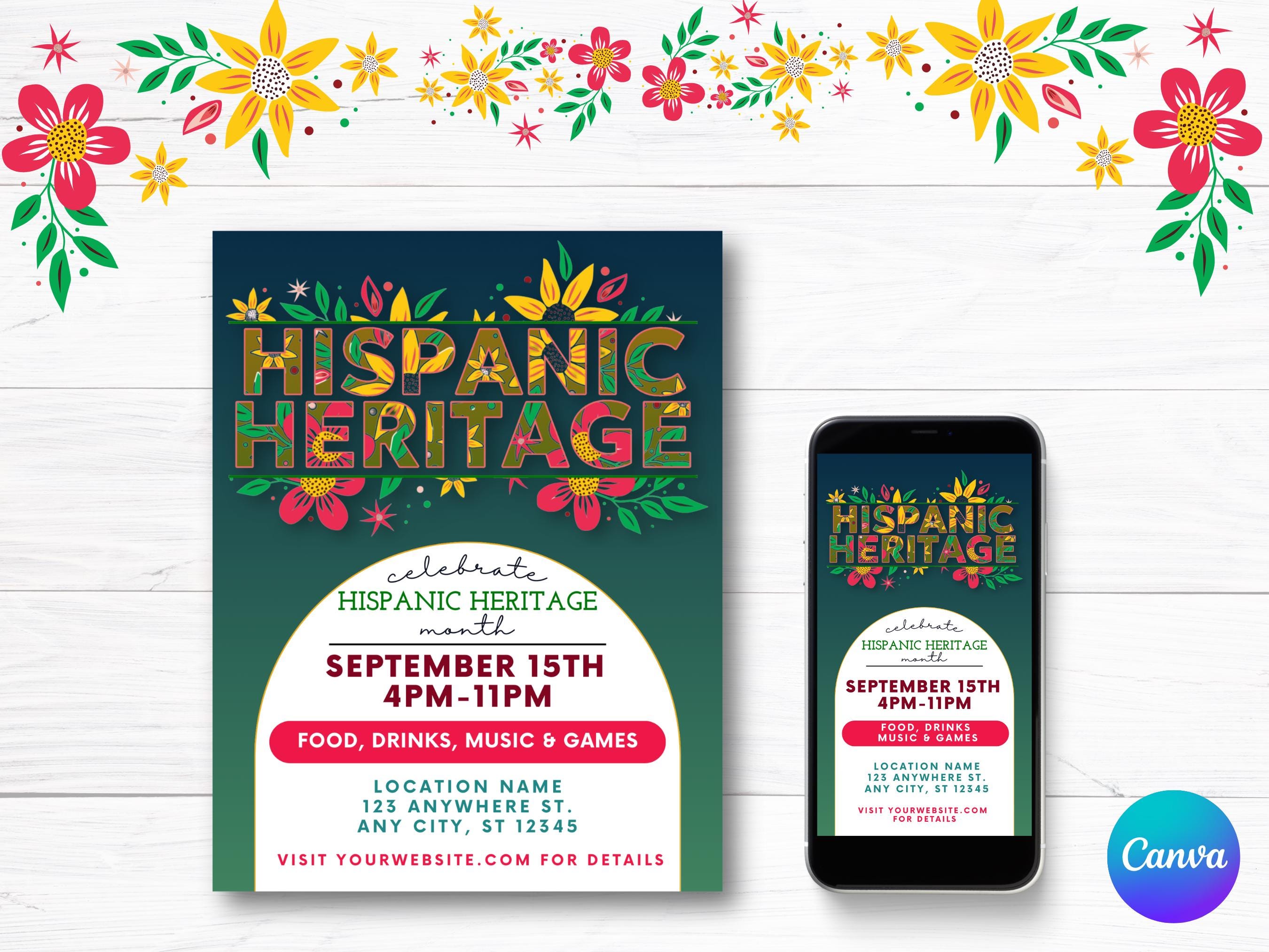 Hispanic Heritage Month Flyer Event Poster | Cultural Celebration Ad ...