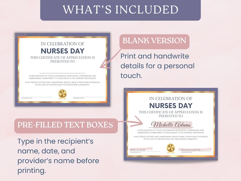 Nurses Recognition Award Certificate | Canva Template | Nursing ...