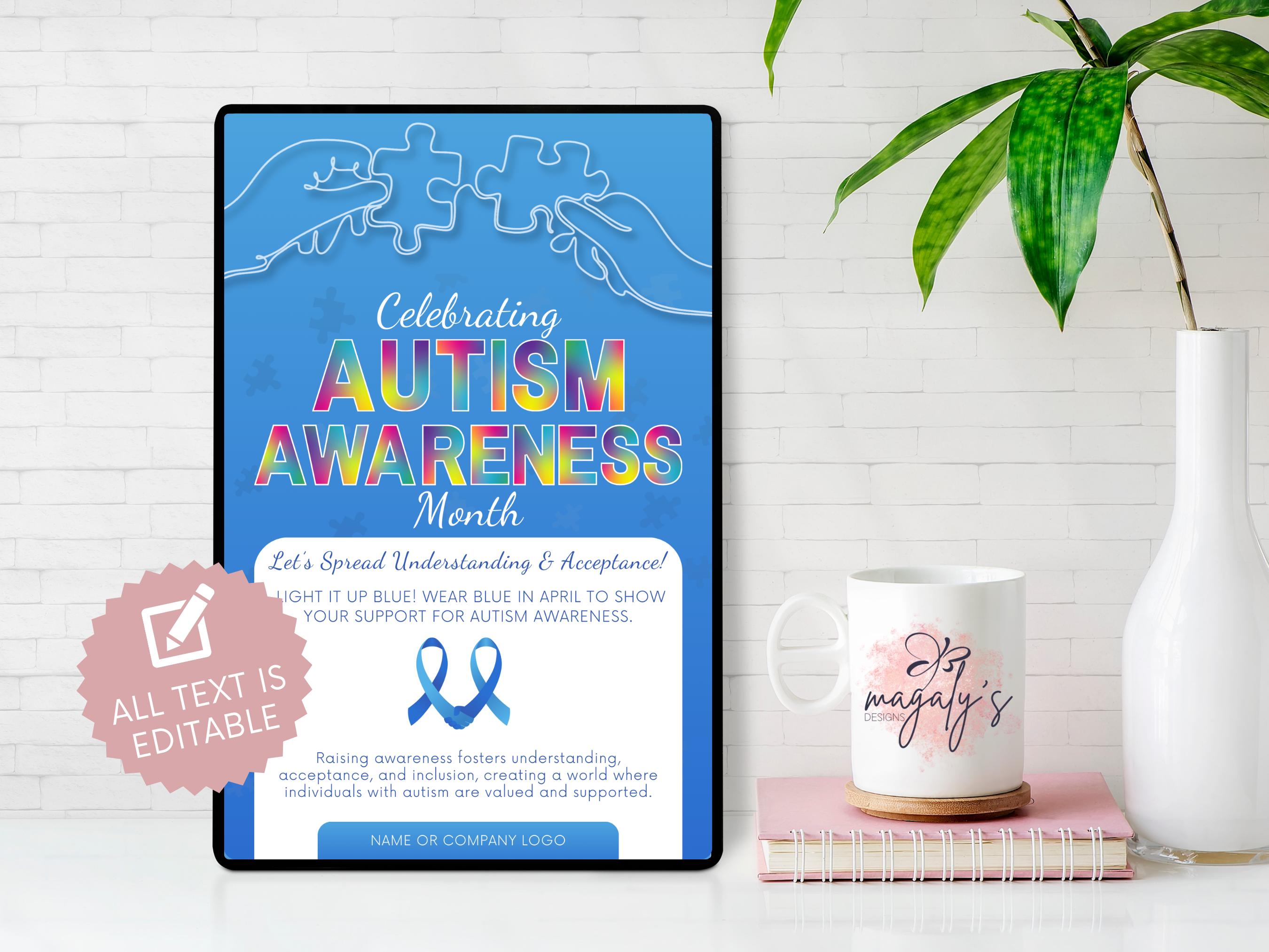Autism Awareness Month Poster | Printable Autism Awareness Flyer ...