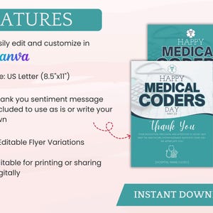 Medical Coders Day Canva Flyer | Medical Coding Staff Appreciation ...