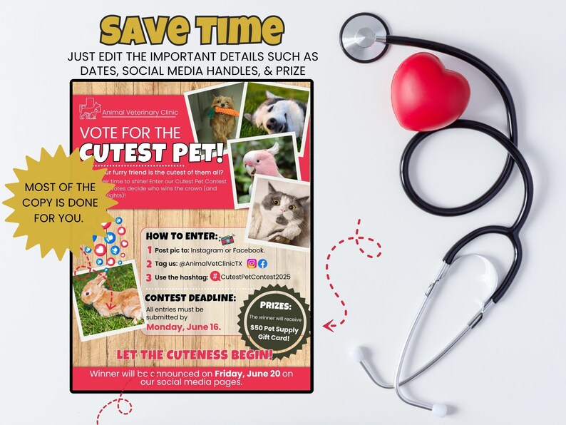 Pet Contest Flyer | Dog Poster | Animal Rescue, Shelters, Veterinary ...