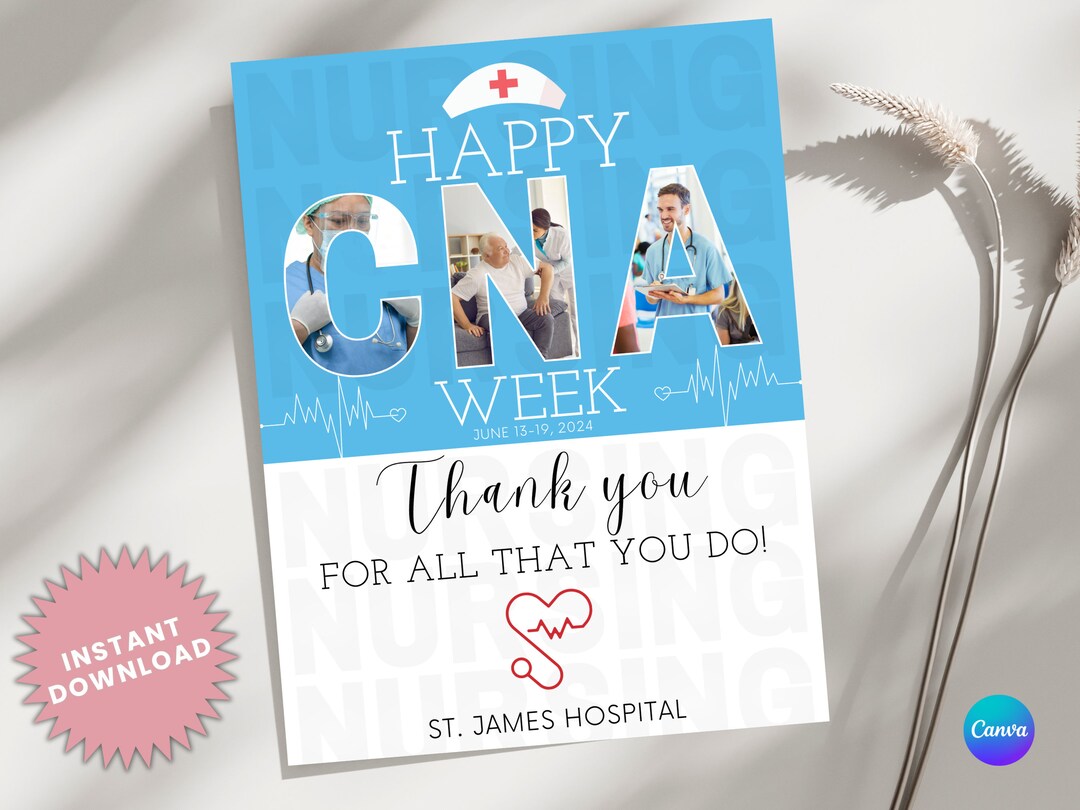 Happy CNA Week Flyer | Nursing Assistant Week | Nurse Appreciation ...