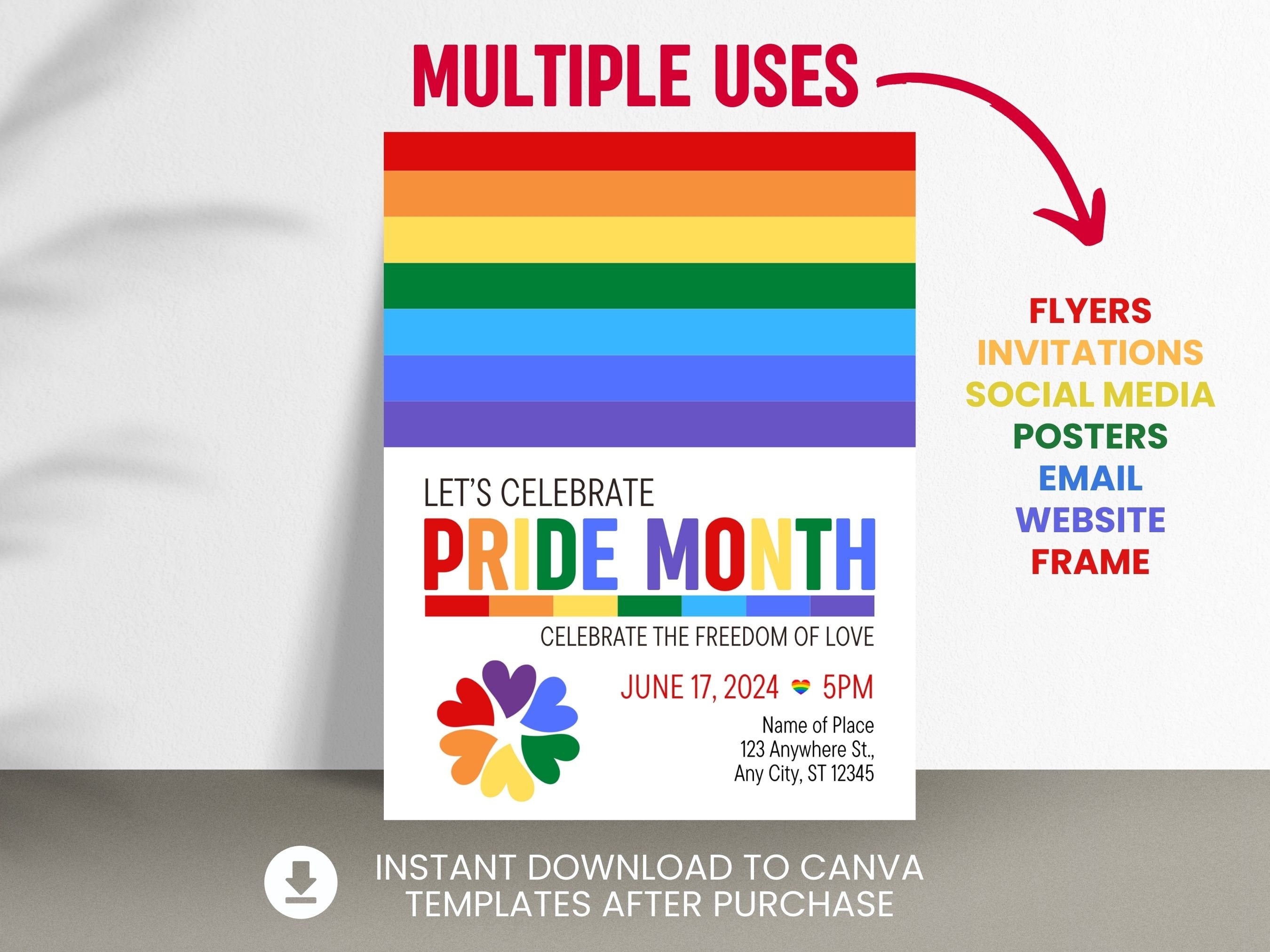 Pride Month Poster | Printable LGBTQ Month | Inclusive Poster | Pride ...