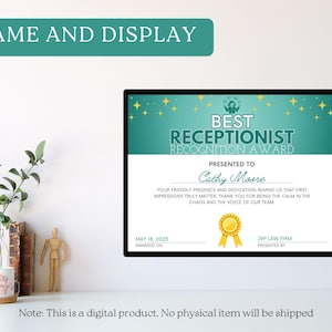 Receptionist Certificate of Appreciation – Editable Canva Template ...