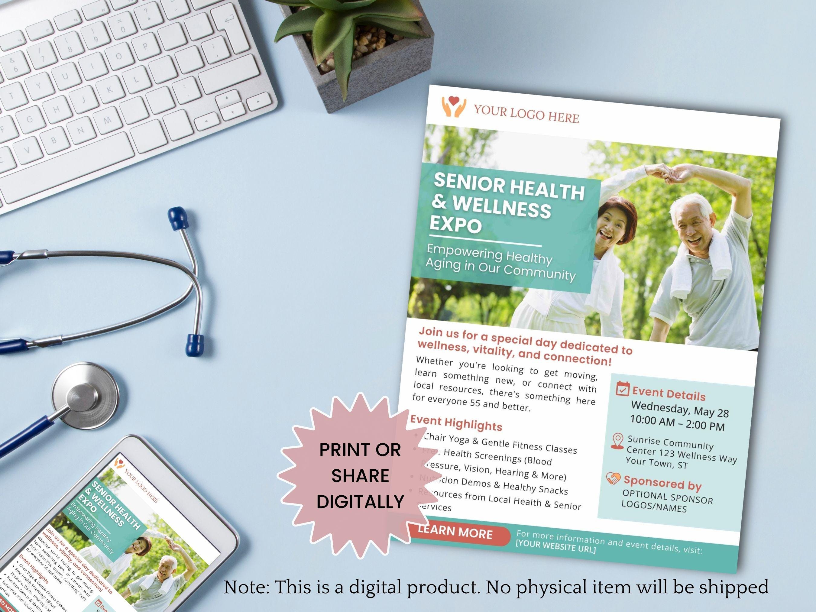 Senior Health Fair Flyer Template | Community Event Poster | Senior ...