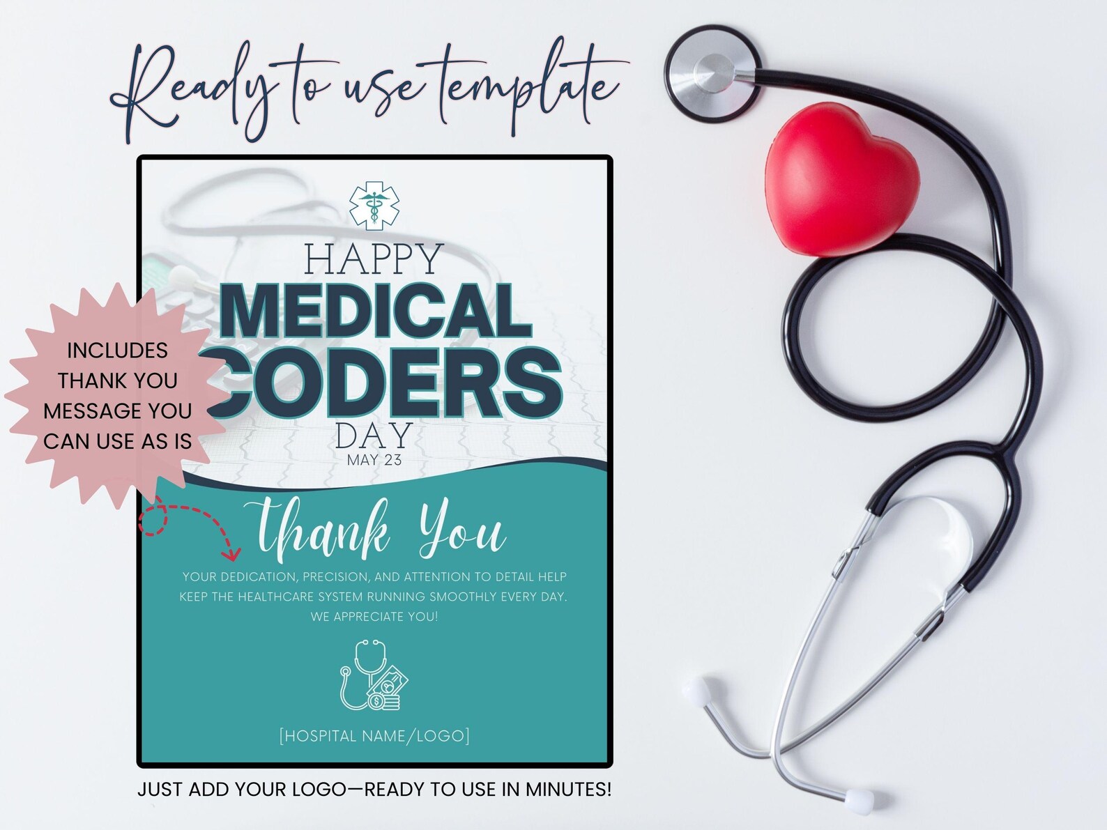 Medical Coders Day Canva Flyer | Medical Coding Staff Appreciation ...