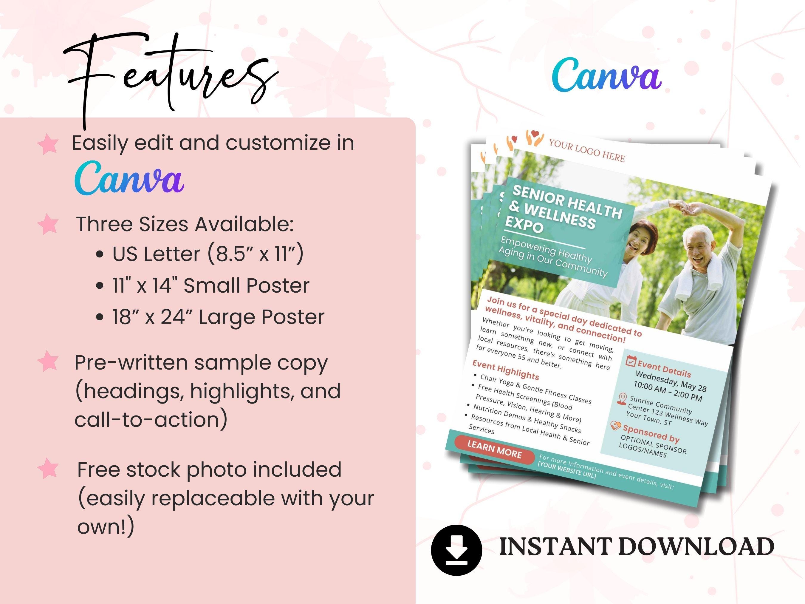 Senior Health Fair Flyer Template | Community Event Poster | Senior ...