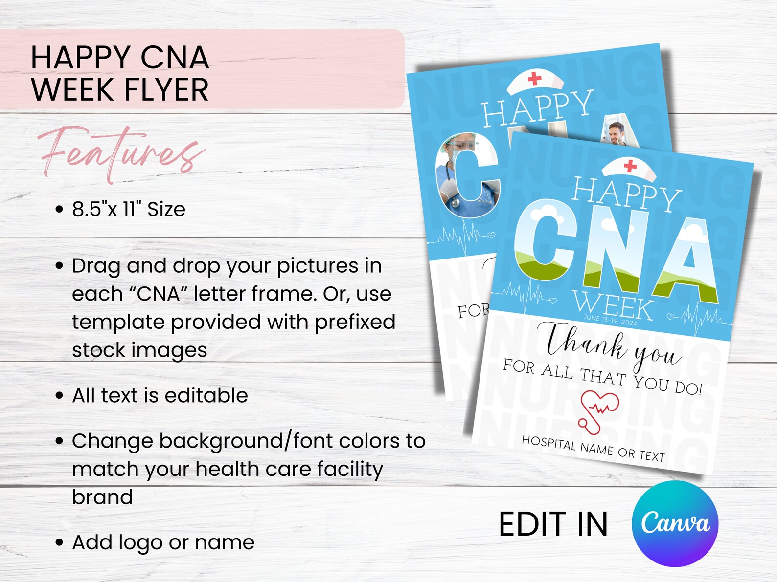 Happy CNA Week Flyer | Nursing Assistant Week | Nurse Appreciation ...