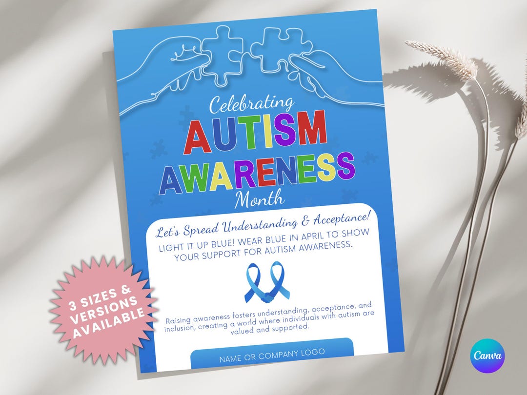 Autism Awareness Month Poster | Printable Autism Awareness Flyer ...