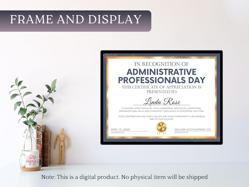 Certificate of Recognition for Administrative Professionals | Canva ...