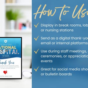 Hospital Week Thank You Flyer Template | Editable Canva Appreciation ...