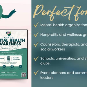 Mental Health Awareness Event Flyer Template | Editable Canva Flyer ...