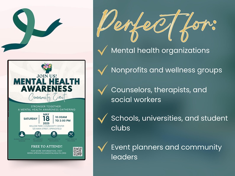 Mental Health Awareness Event Flyer Template | Editable Canva Flyer ...